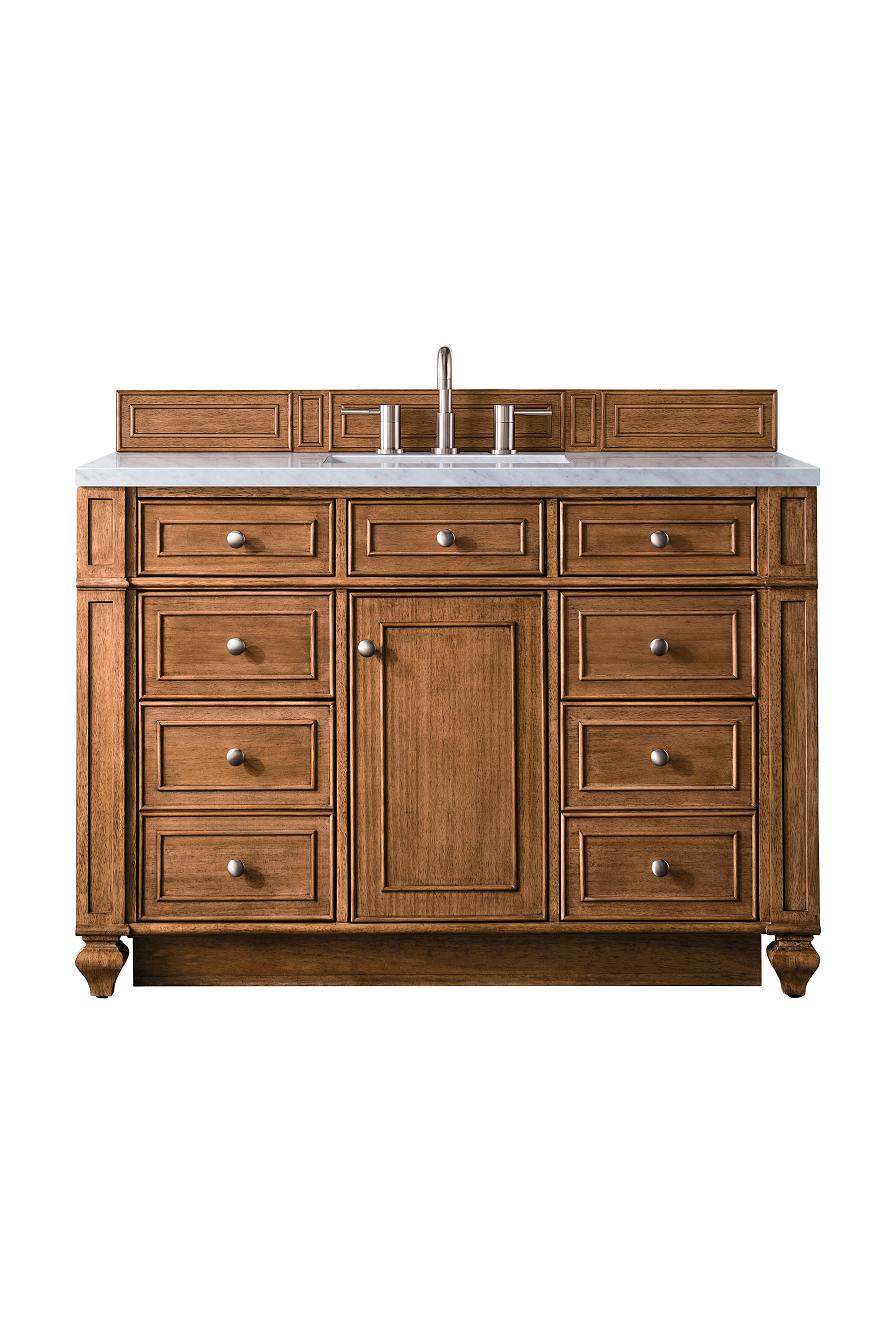 Bristol 48" Single Vanity, Saddle Brown w/ 3 CM Arctic Fall Solid Surf ...